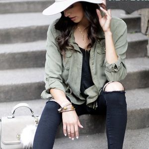 Jackets & Coats | Luxe Washed Tencel Cargo Jacket In Olive | Poshmark